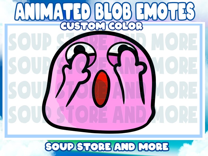 Scared Pink Blob Animated Emote - Twitch Emote - Emotes for Twitch ...