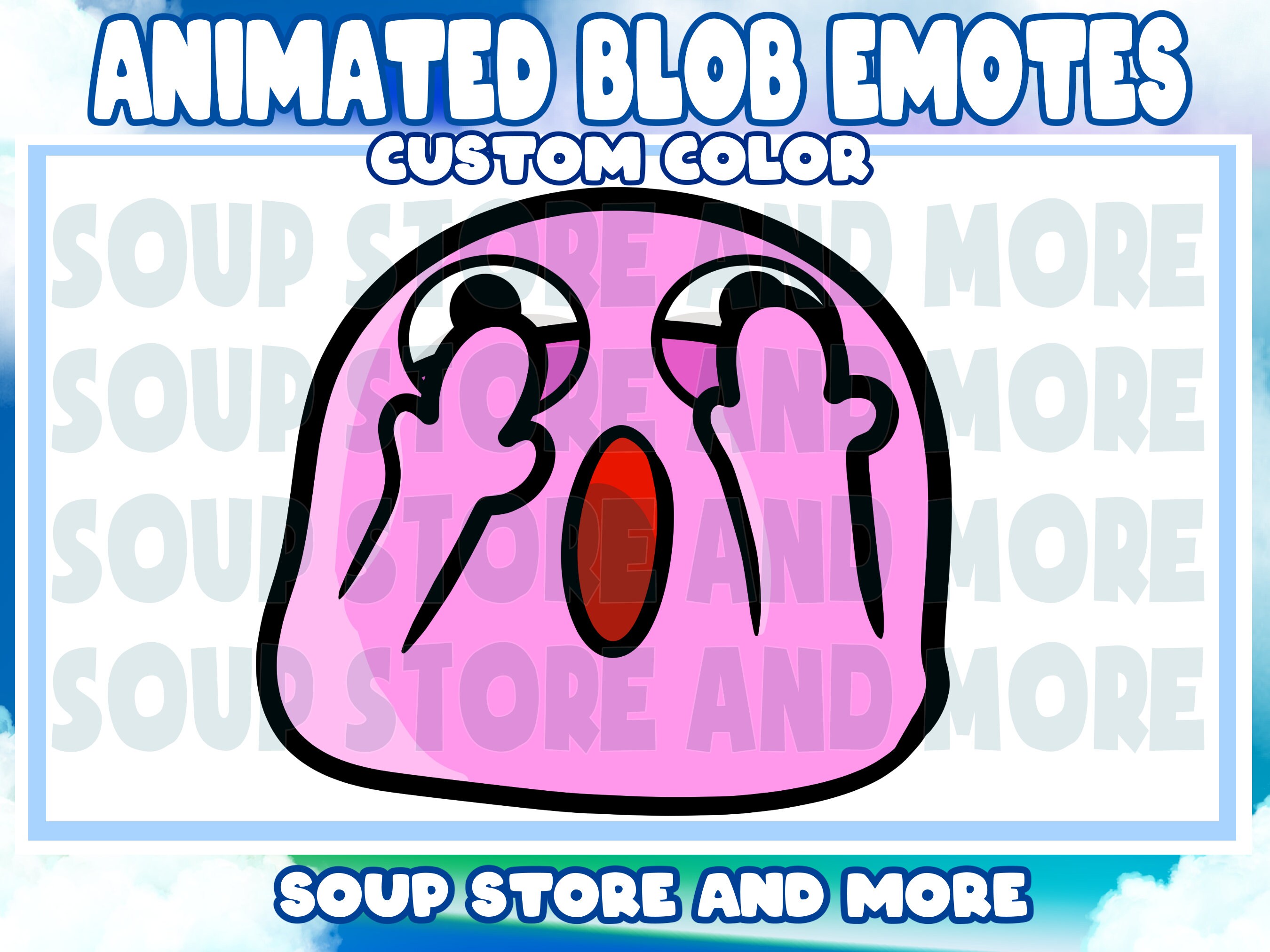 Scared Pink Blob Animated Emote - Twitch Emote - Emotes for Twitch ...