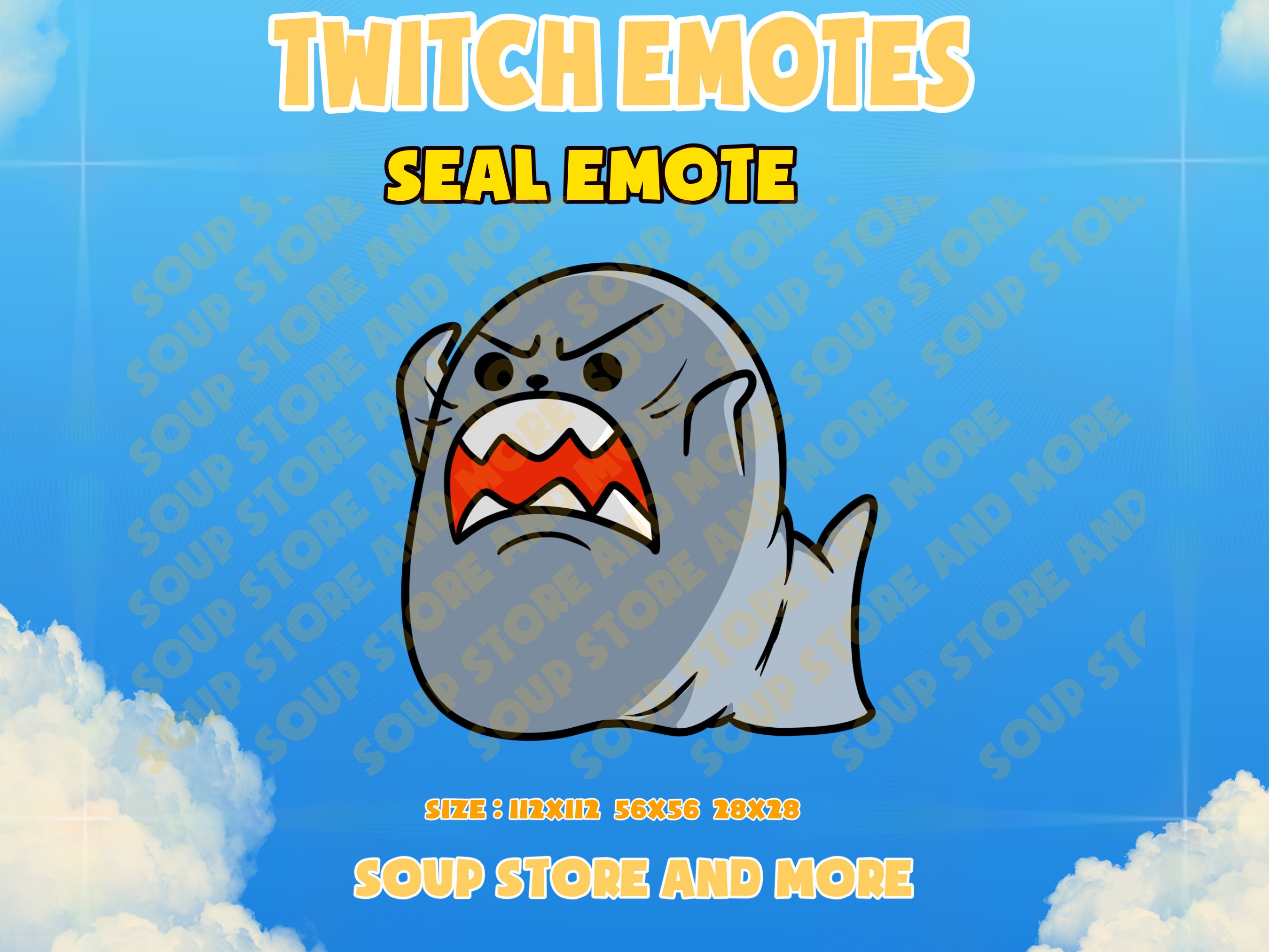 Furious Seal Emote for Twitch Grey Seal Emote Twithc Emote Discord ...