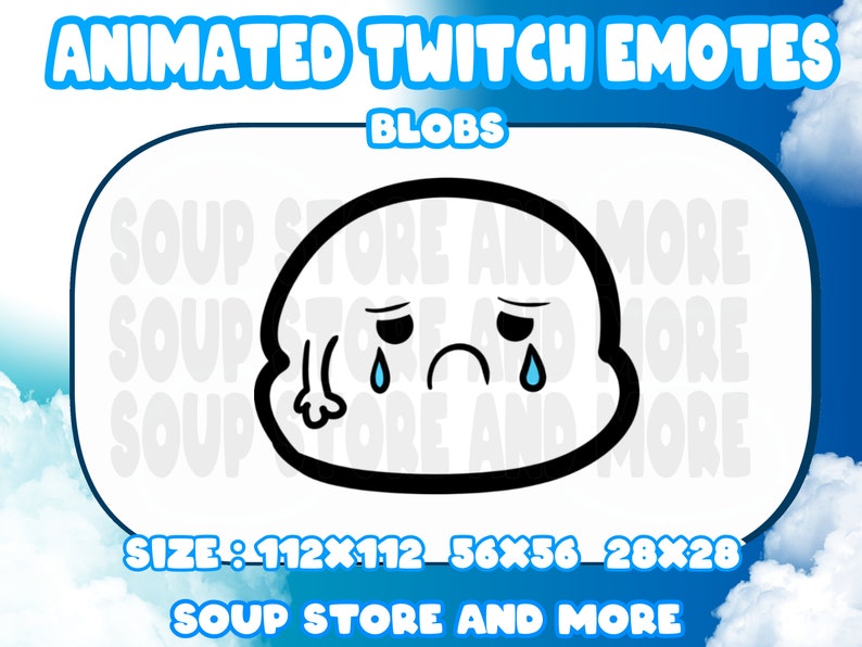 5 Cute White Blob Emotes for Twitch - Chibi Animated Blob Emotes ...