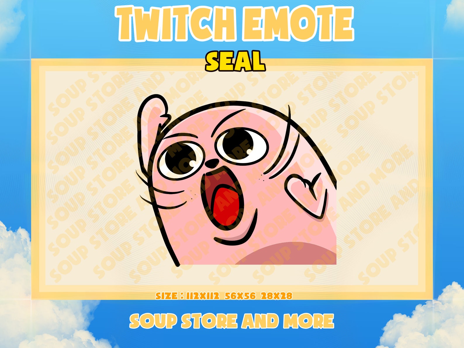 CUTE Pink Seal Emote - Hyped up Seal Emote - Emotes for Twitch - Twitch ...