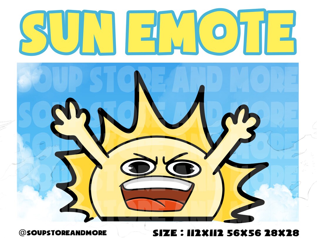 Sun Emote - HYPED Sun Emote - Happy Emote - Twitch Emote - Etsy