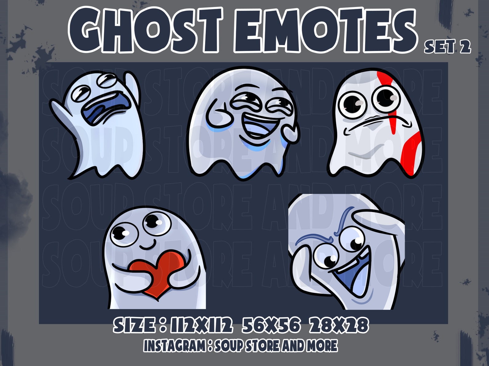 Scary Spooky Ghost Emotes - Halloween Ghost Emotes for Twitch - Emotes ...