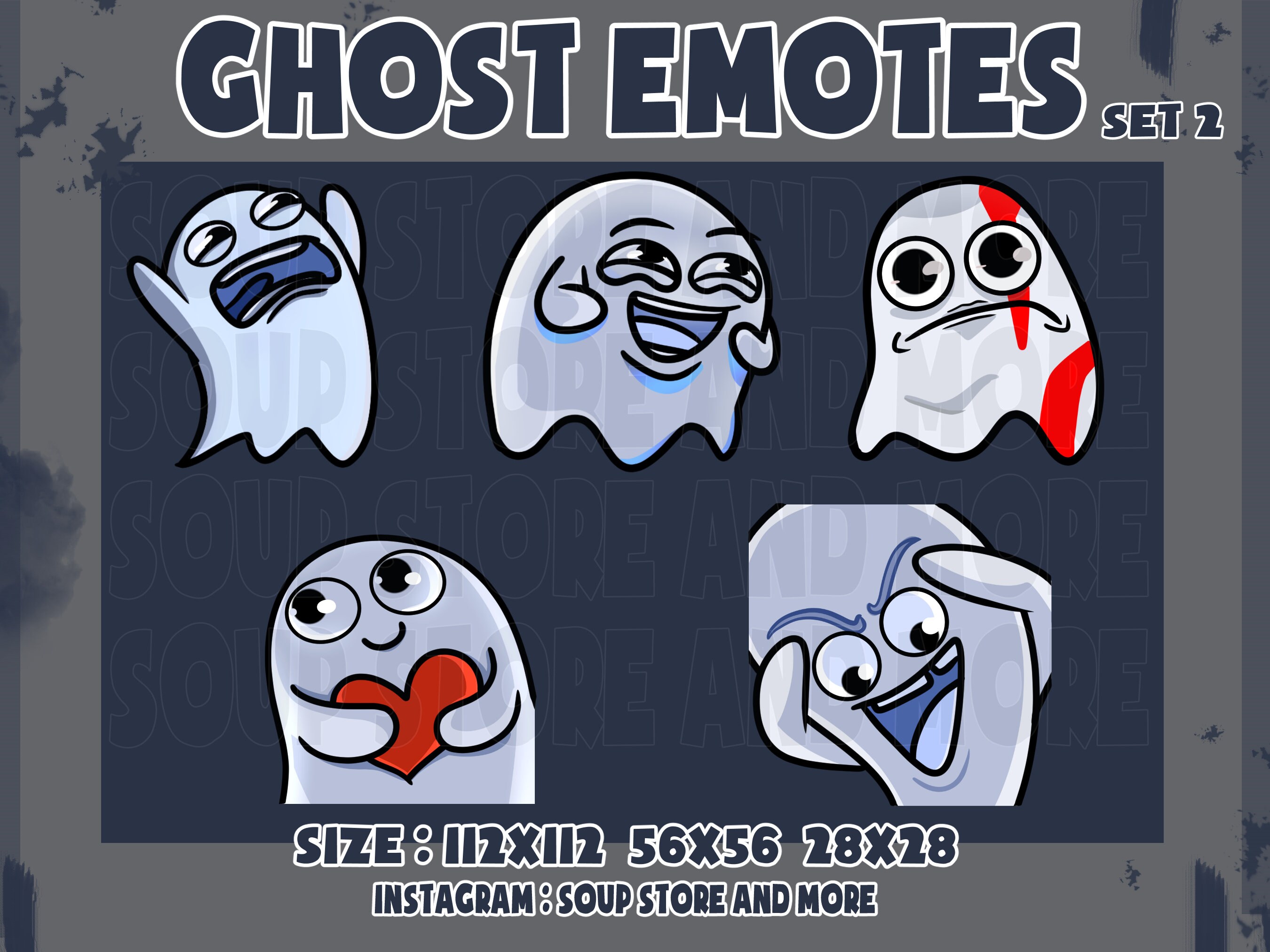 Scary Spooky Ghost Emotes - Halloween Ghost Emotes for Twitch - Emotes ...