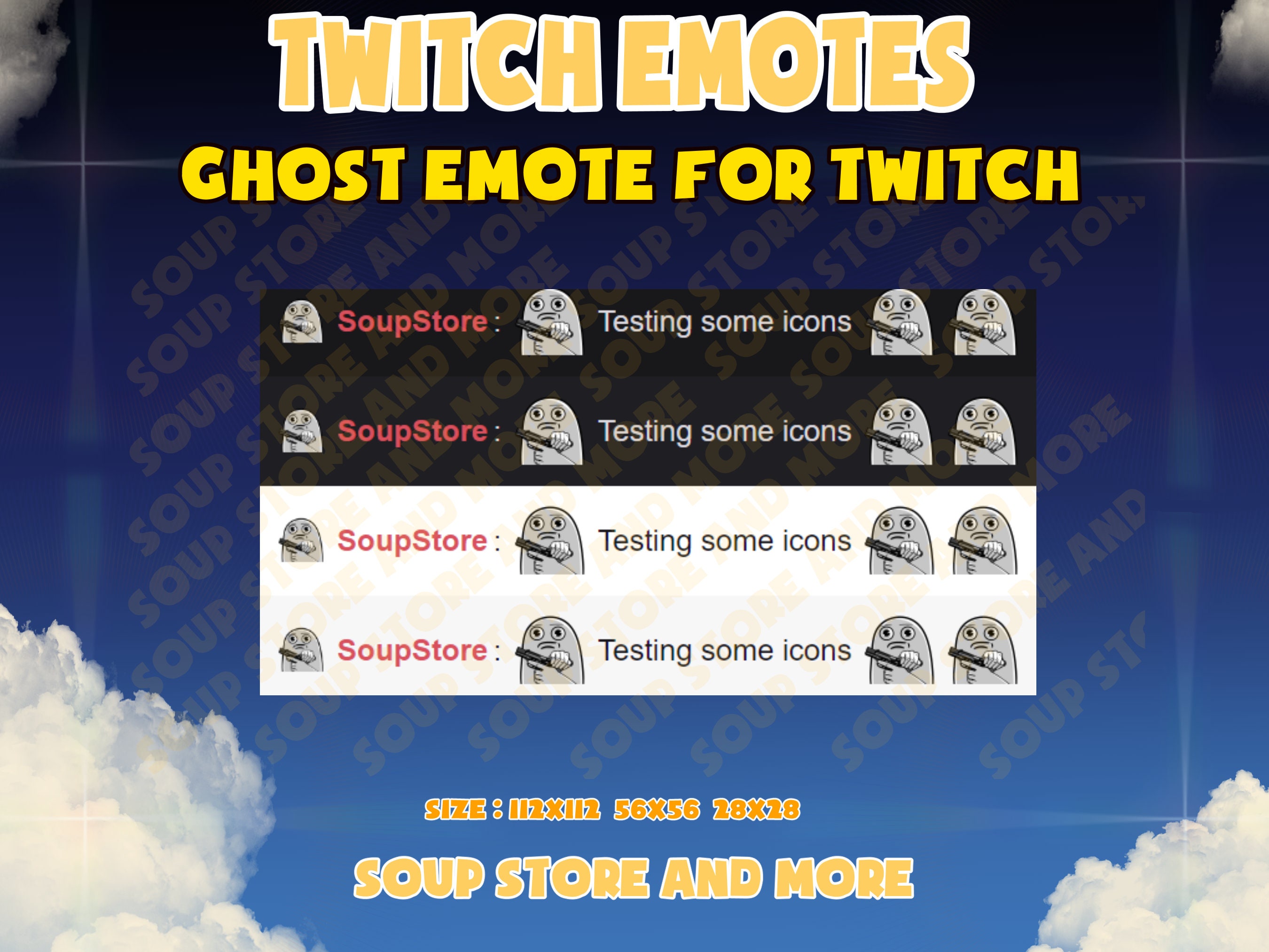 Weapon Ghost Emote for Twitch - Gun Ghost Emote - Weapon Emote ...