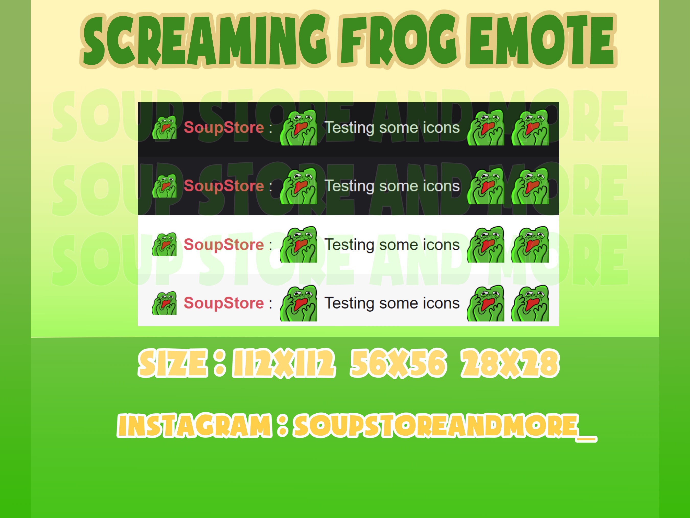 Screaming Green Frog Emote - Frog Emote - SCARED Frog Emote - Twitch ...