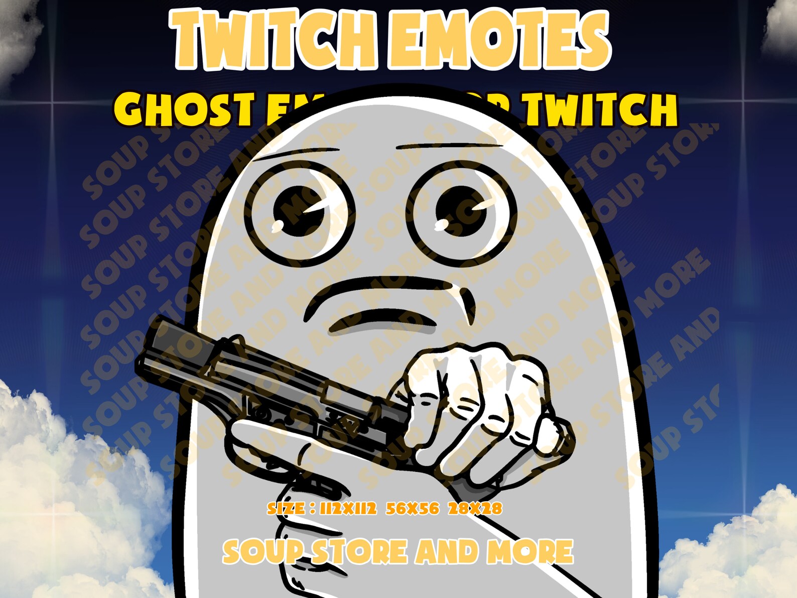 Weapon Ghost Emote for Twitch Gun Ghost Emote Weapon Emote Streamer ...