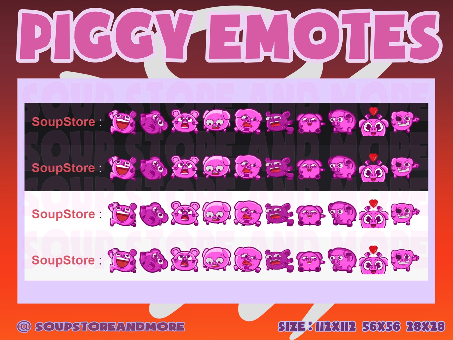 10 Wild Piggy Emotes for Twitch - Discord - Youtube - Cute Pig - Etsy