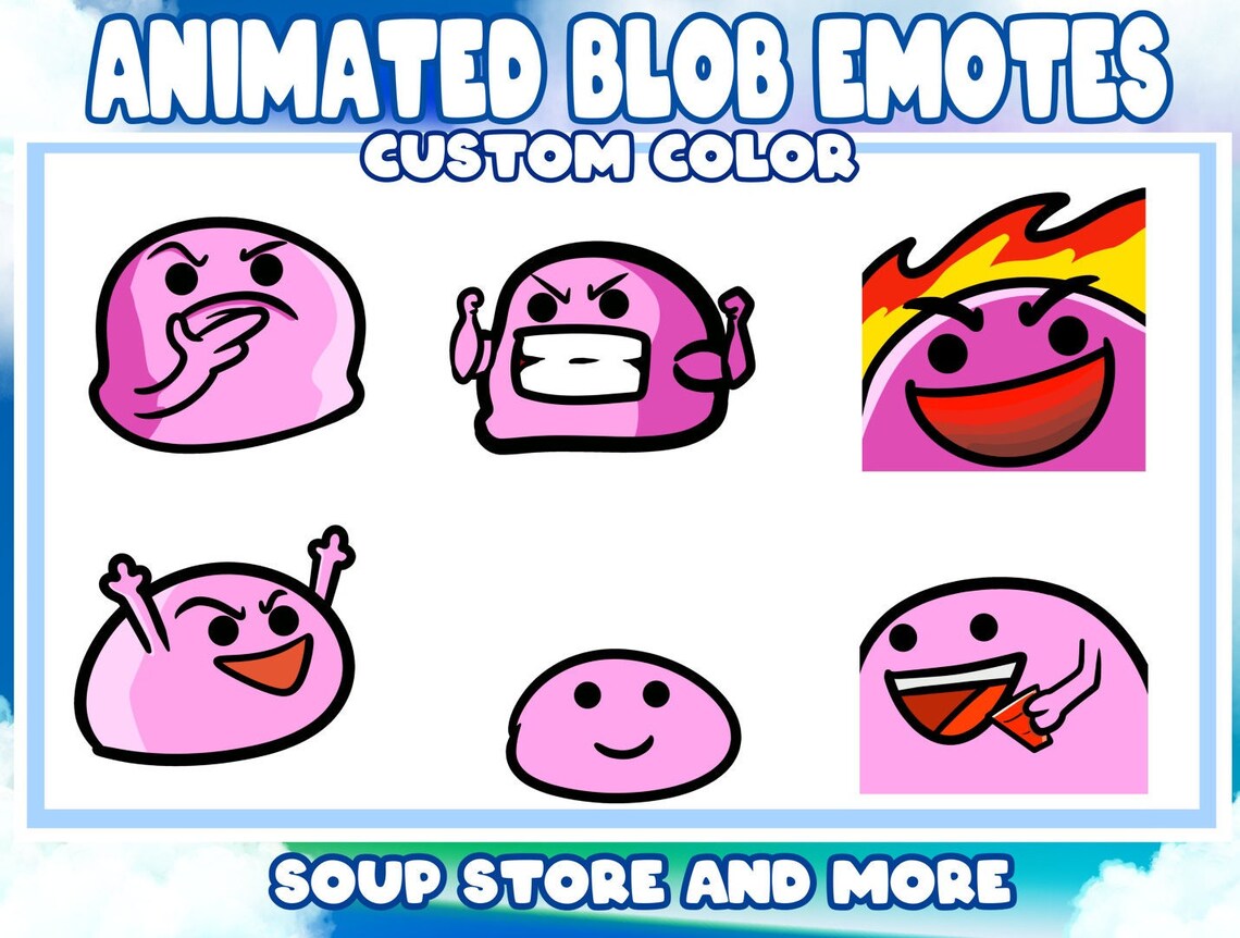 Animated Twitch Emote Pack Cute Animated Blob Pack of 6 Emotes Twitch ...