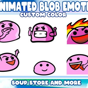 Animated Twitch Emote Pack | Cute Animated Blob Pack of 6 Emotes ...