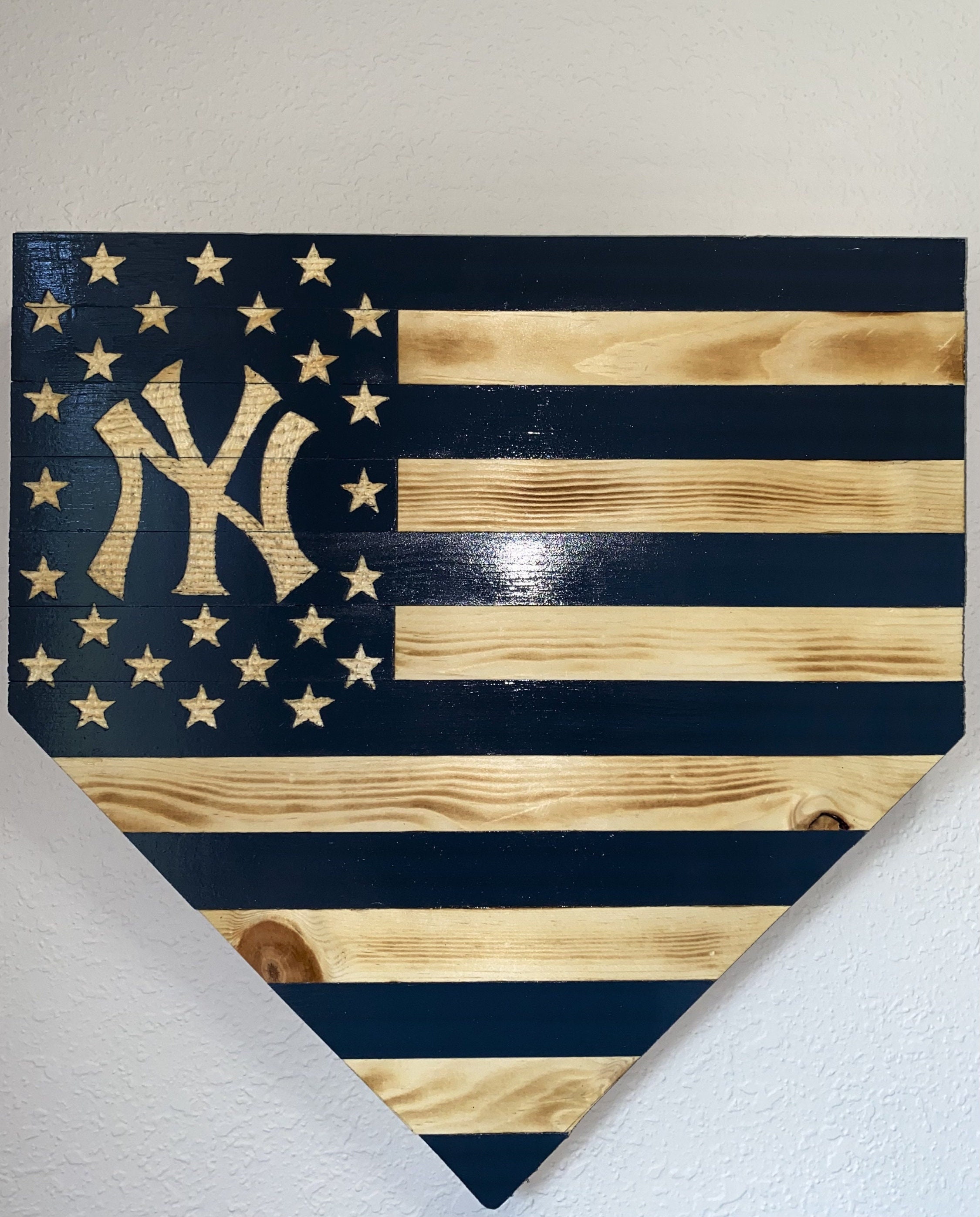 Customizable Handmade Wooden Home Plate Flag - Etsy