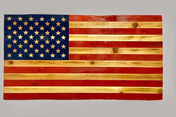 Handmade Wooden American Flag - Etsy