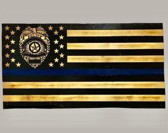 Wooden Flag Police - Etsy