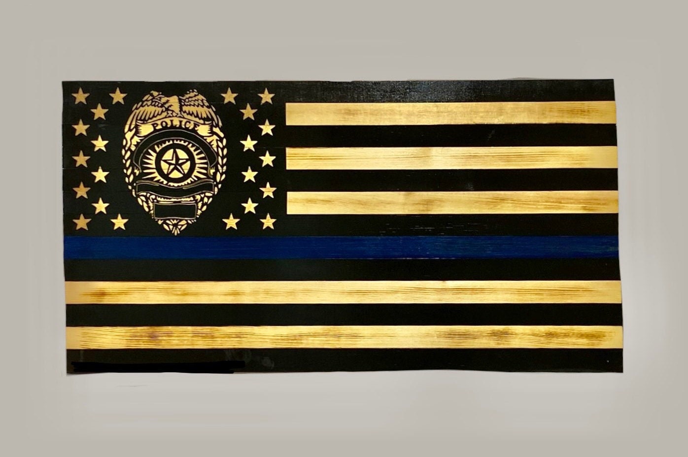 Customizable Handmade Wooden Police Flag - Etsy