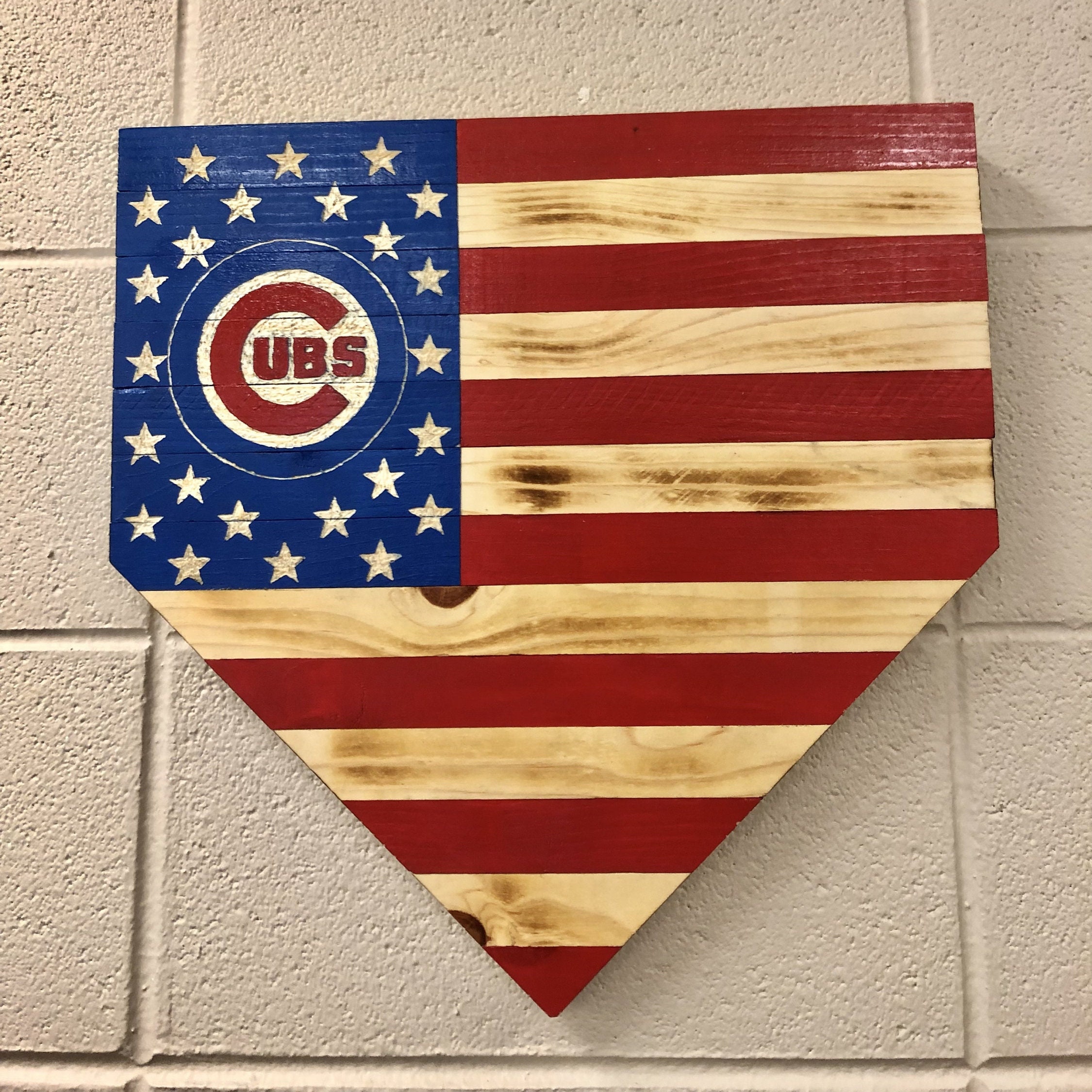 Customizable Handmade Wooden Home Plate Flag - Etsy