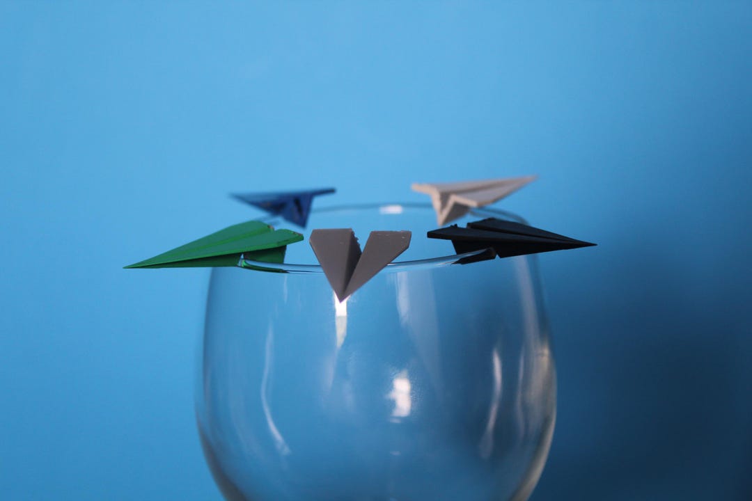 Resin Printed Mini Paper Plane Glass Cup Decorations (12 PACK) - Etsy