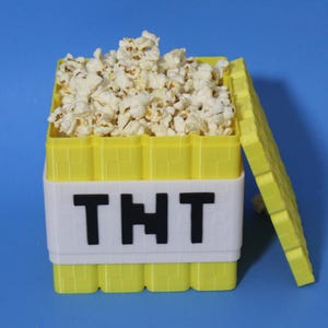 3D Printed Minecraft Movie Inspired Yellow TNT Popcorn Bucket! - Etsy
