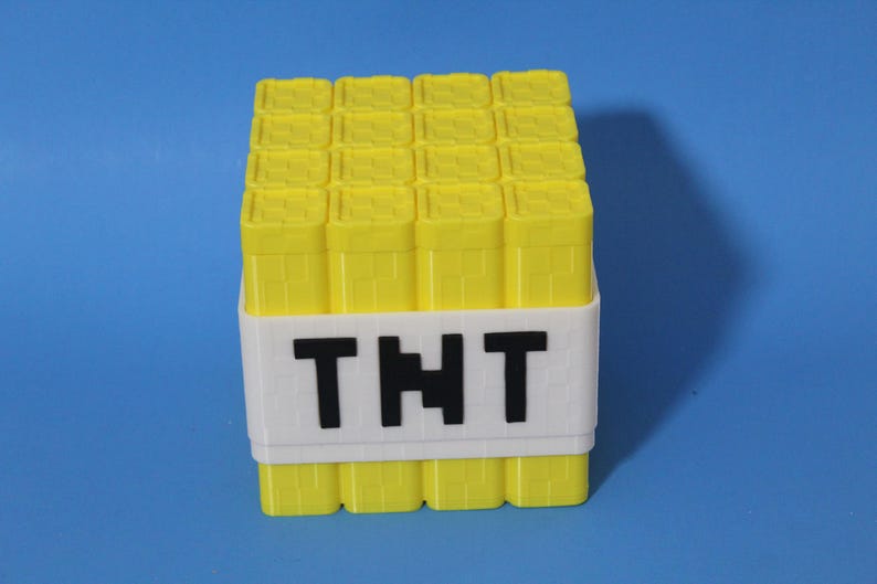 3D Printed Minecraft Movie Inspired Yellow TNT Popcorn Bucket! - Etsy