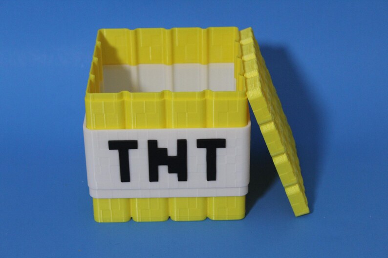 3D Printed Minecraft Movie Inspired Yellow TNT Popcorn Bucket! - Etsy