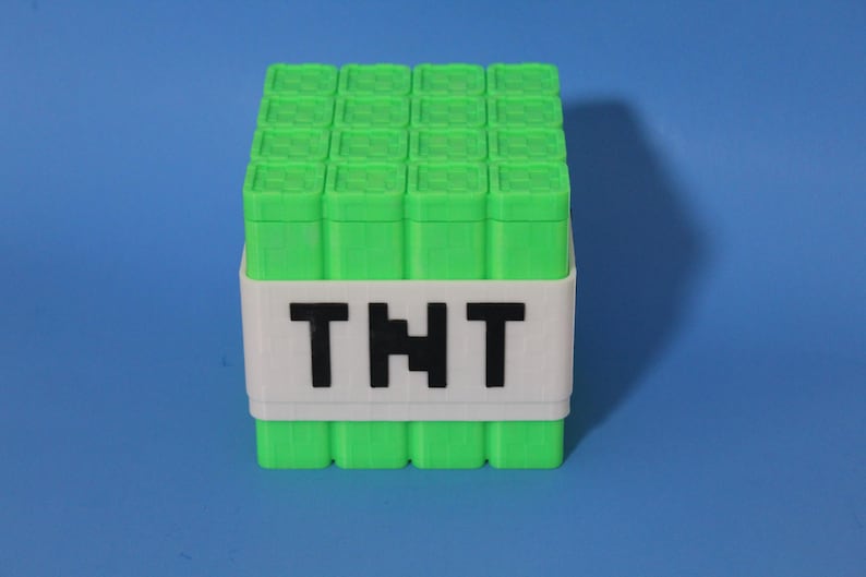 3D Printed Minecraft Movie Inspired Green TNT Popcorn Bucket! - Etsy