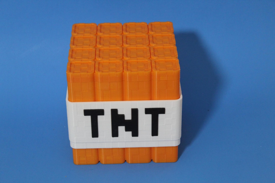 3D Printed Minecraft Movie Inspired Orange TNT Popcorn Bucket! - Etsy