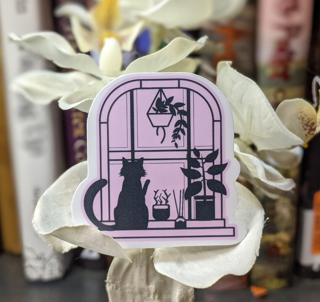 Cat at Window Sticker - Etsy