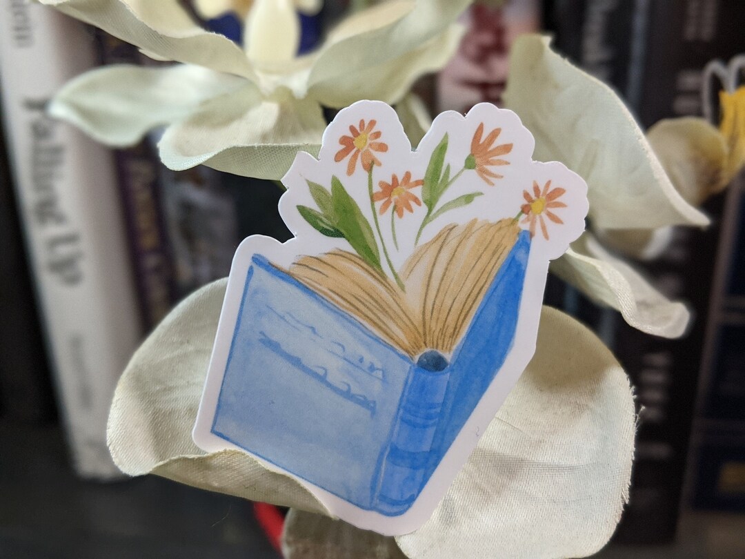 Open Book Flower Book Flower 1 Sticker - Etsy