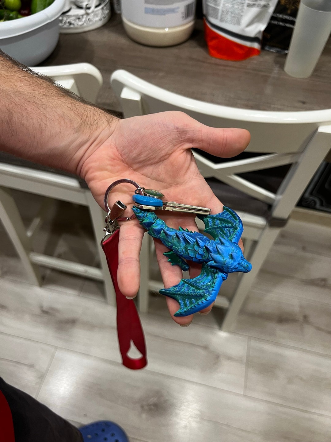 Articulated Dragon Keychain | 3D Printed Dragon | Crystal Dragon ...