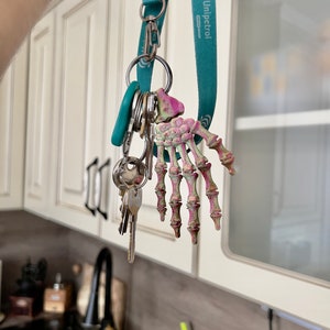 Scary Skeleton Hand Pencil Topper and Keychain Set Funny Articulated ...