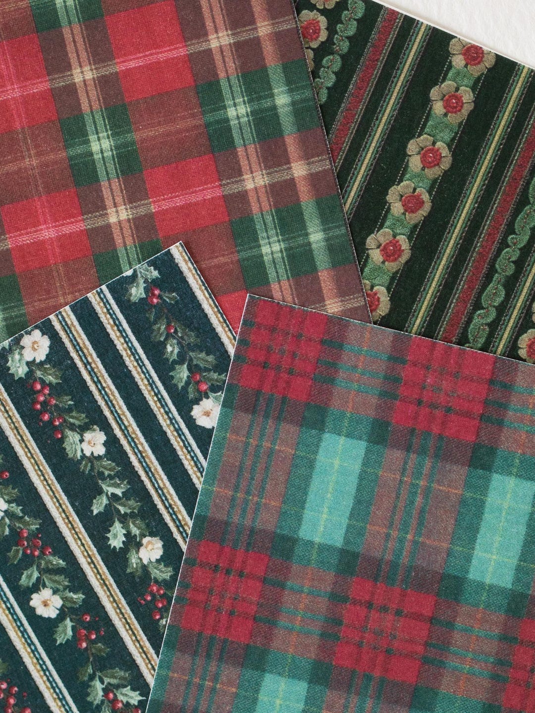 Polymer Clay Transfer Paper | Holiday Red Green Classic Tartan Plaid ...