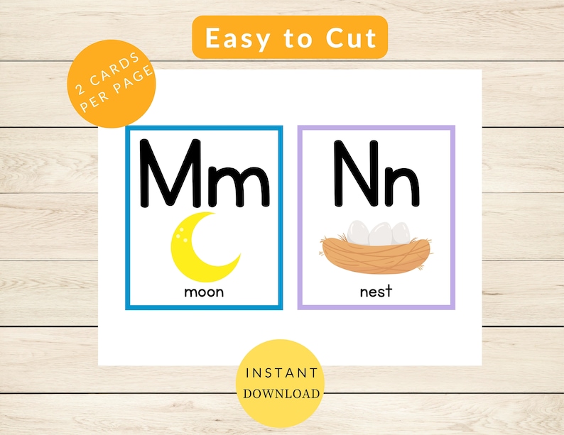 ABC Flash Cards Toddlers Preschoolprintable Alphabet Early - Etsy