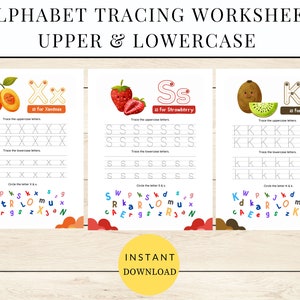 Alphabet Tracing Worksheets, Uppercase, Lowercasetoddler, Preschool ...