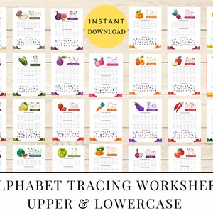 Alphabet Tracing Worksheets, Uppercase, Lowercasetoddler, Preschool ...