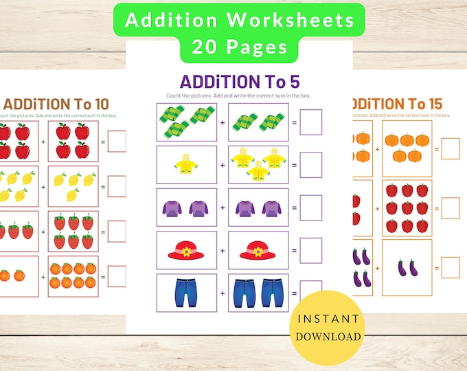 Teddy Bear Addition Cards for Sums 1-10, Preschool Addition, Preschool ...
