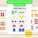 Addition Worksheets 1-20, Digital Download, Numbers Worksheets ...