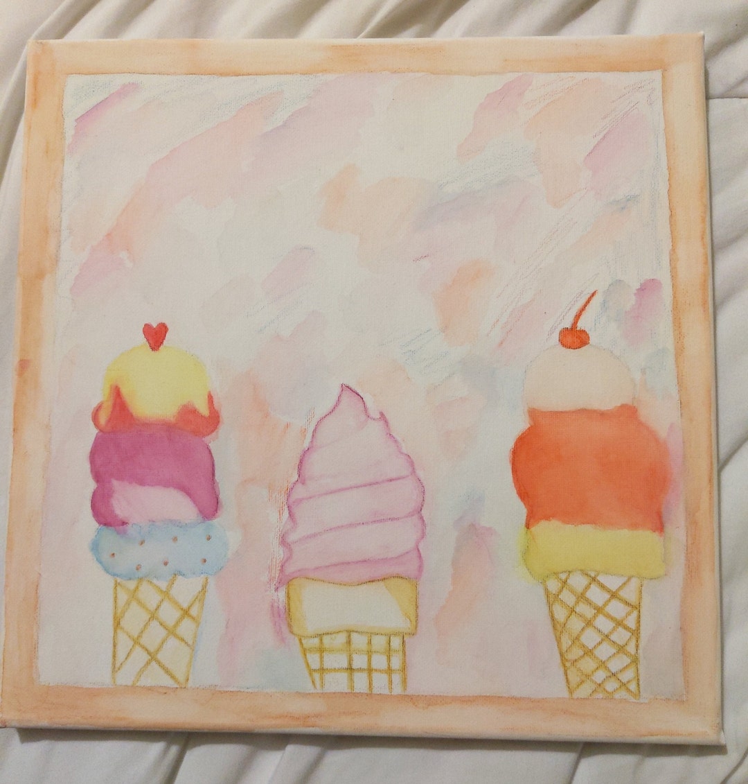 Ice Cream Watercolour Painting - Etsy