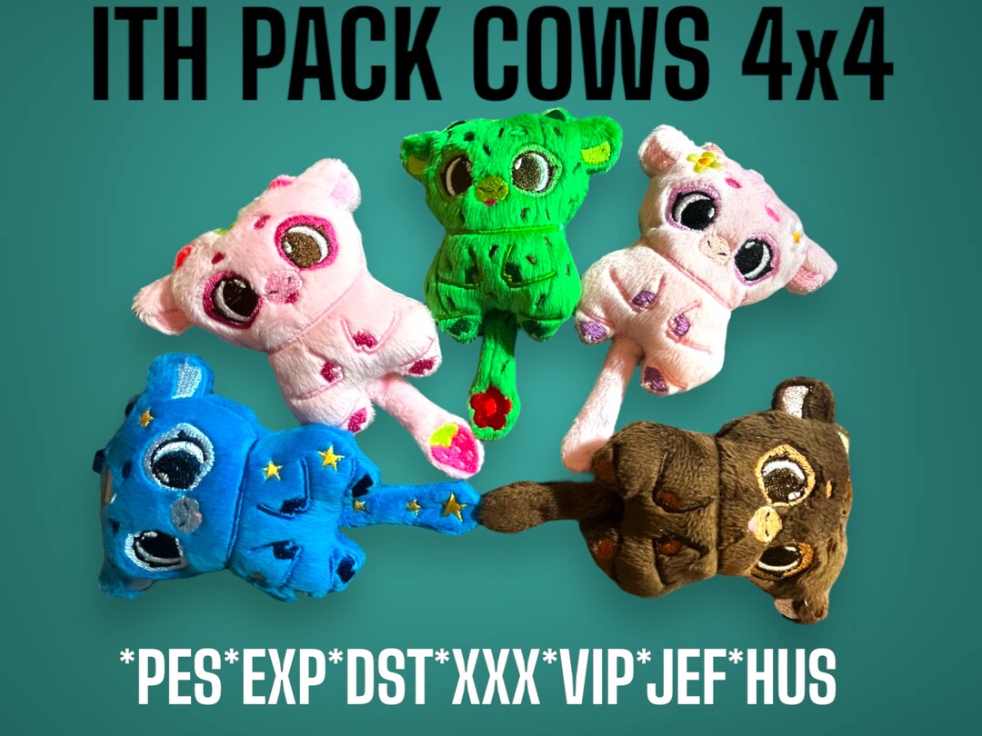 ITH Pack Cows 4x4 Embroider Pattern 5 Styles Cow Pattern Hoop ...