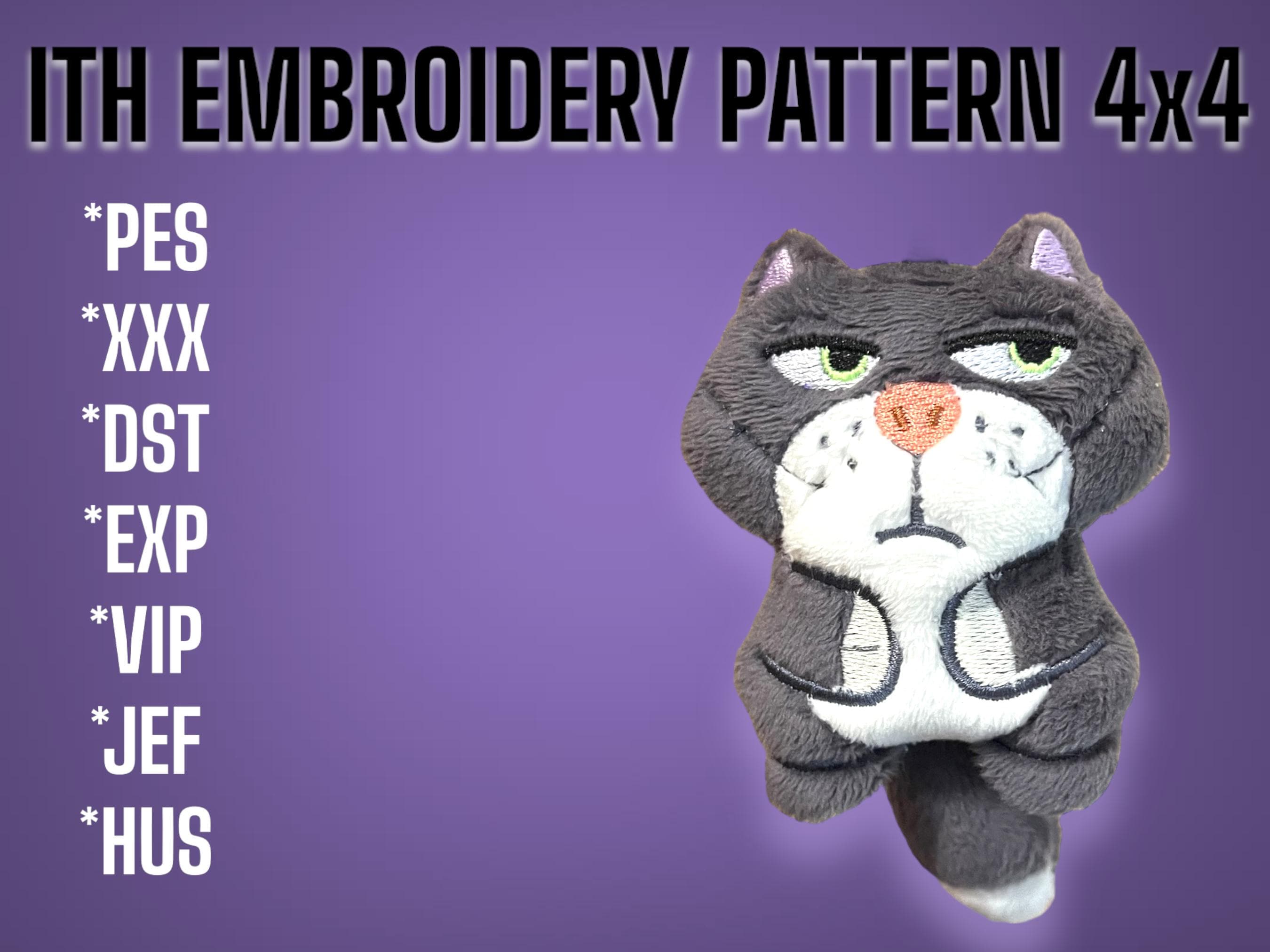 ITH Embroidery Pattern 4x4 Lucif Cat Fanart Embroidery Design in 10x10 ...