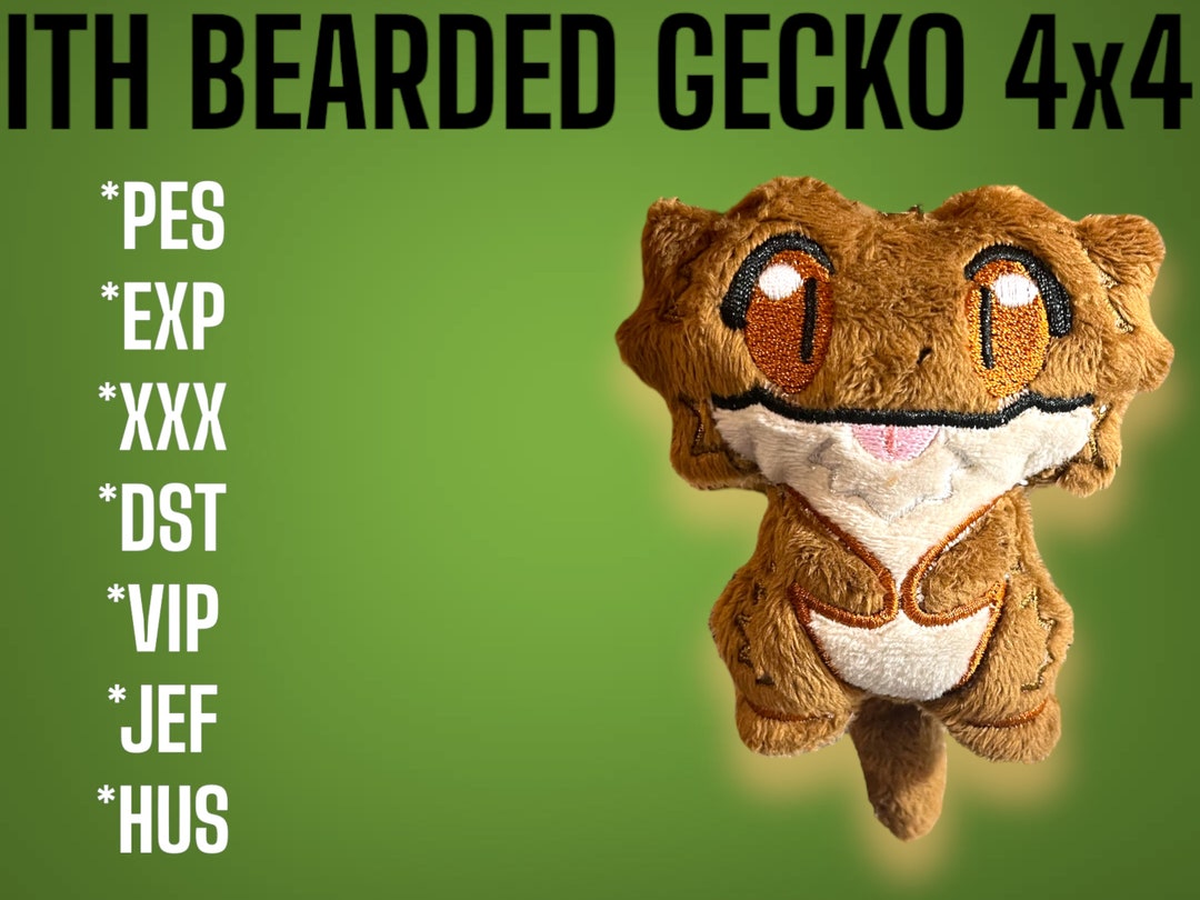 ITH Bearded Gecko Embroidery Pattern 4x4 Hoop Embroidery Pattern ...