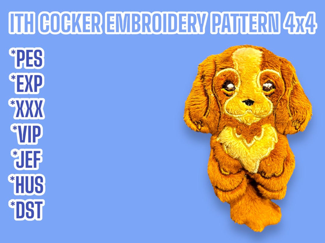 ITH Embroidery Pattern Cocker Dog 4x4 Embroidery Design in Hoop 10x10 Cm - Etsy