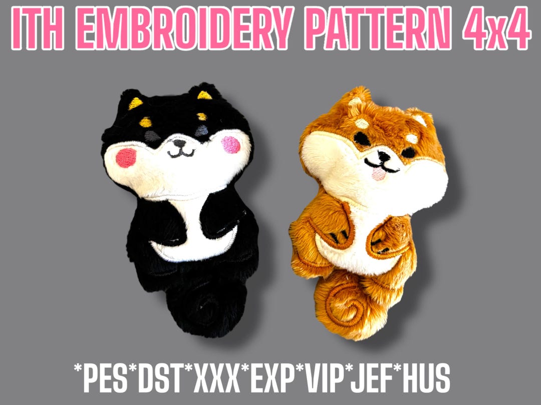 ITH Embroidery Pattern Pack X3 Shiba Inu Embroidery Patterns in Hoops ...