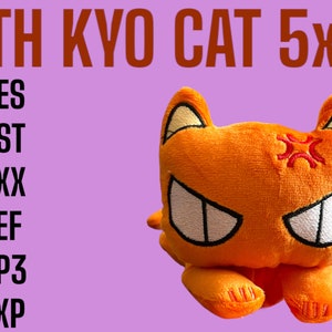 ITH Kyo Cat Fanart Manga Plush Pattern in the Hoop 5x7 Hoop Embroidery ...
