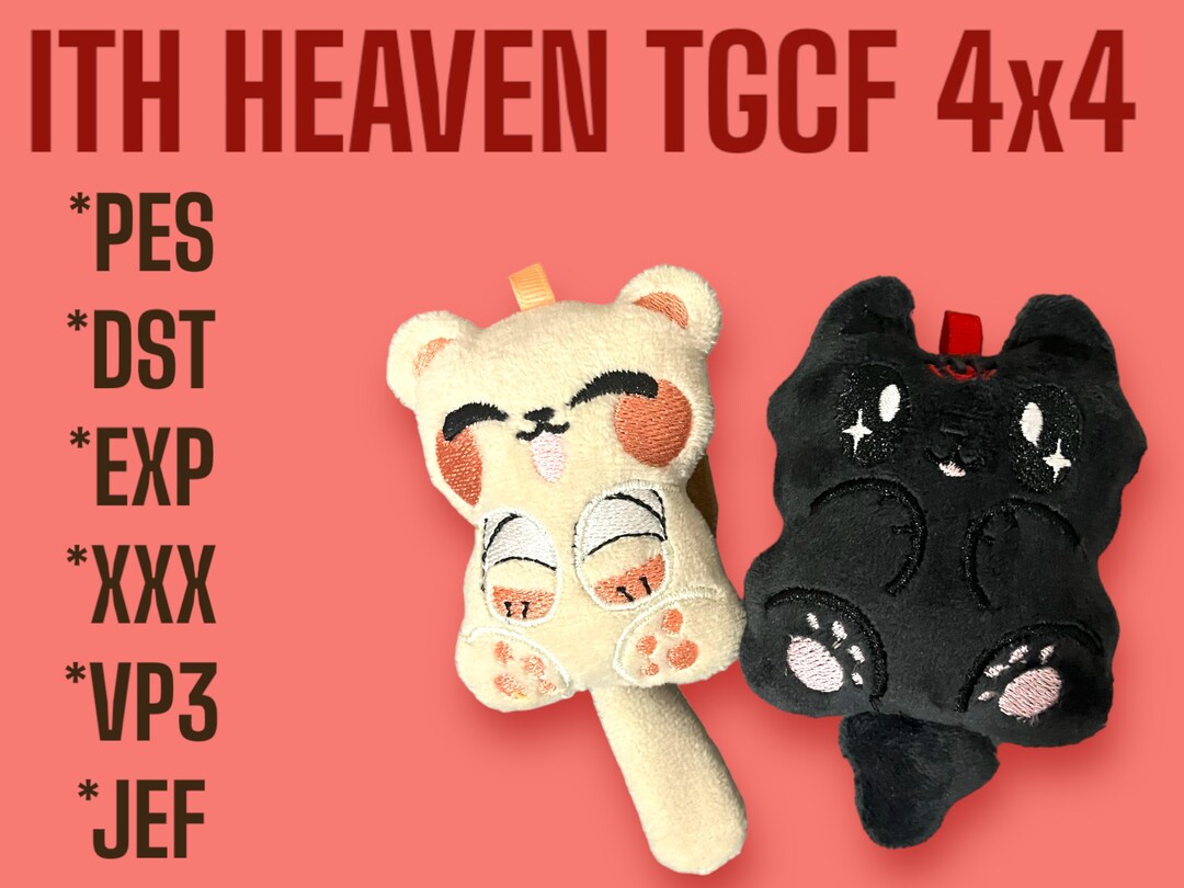 ITH Fan Art Heaven Official TGCF Embroidery Plush Pattern 4x4 Hoop ...