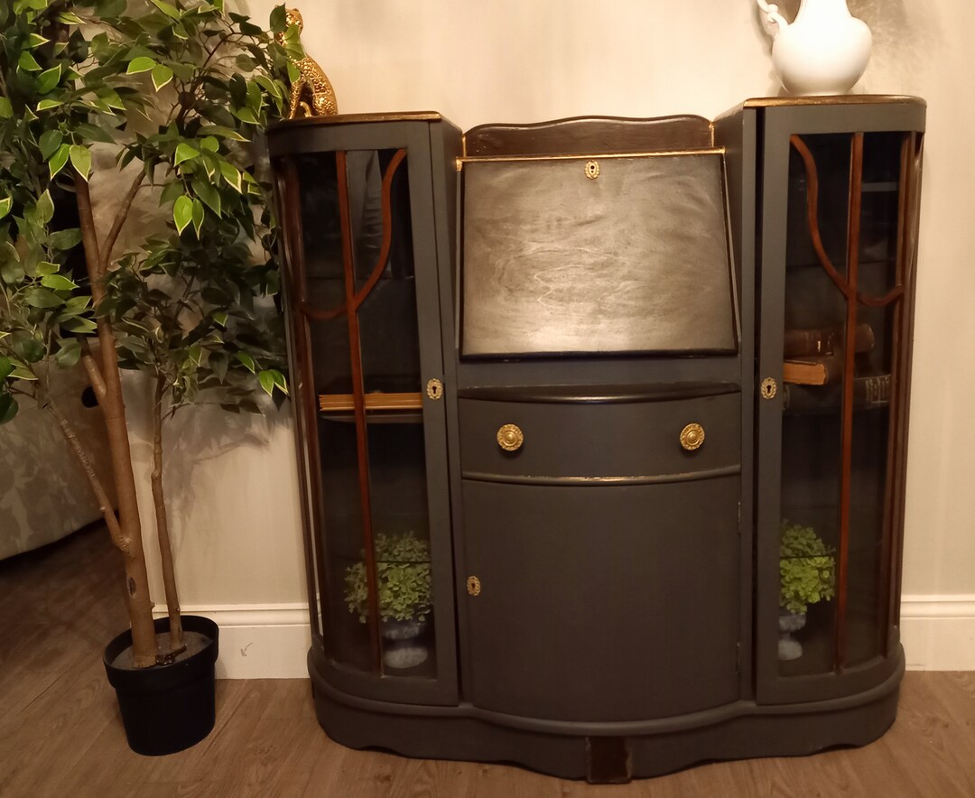 Stunning Curved Bureau Cabinet - Etsy