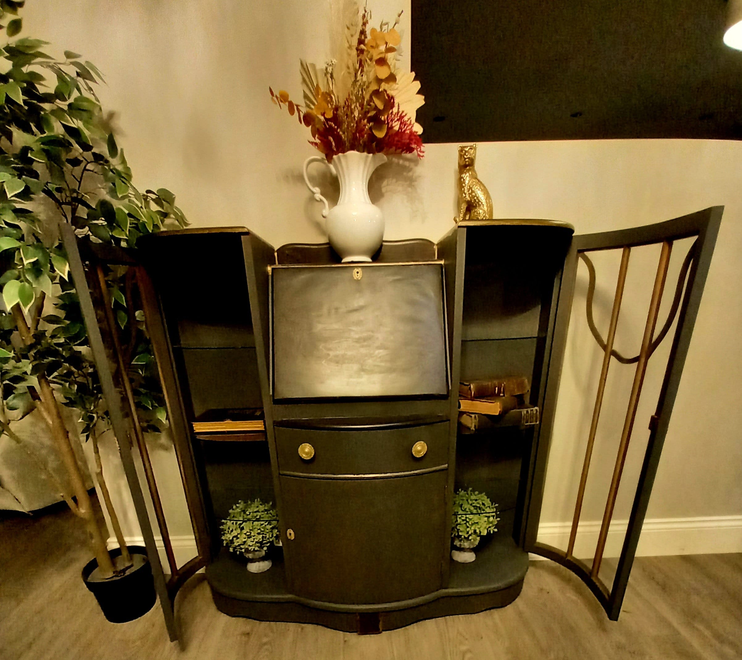 Stunning Curved Bureau Cabinet - Etsy