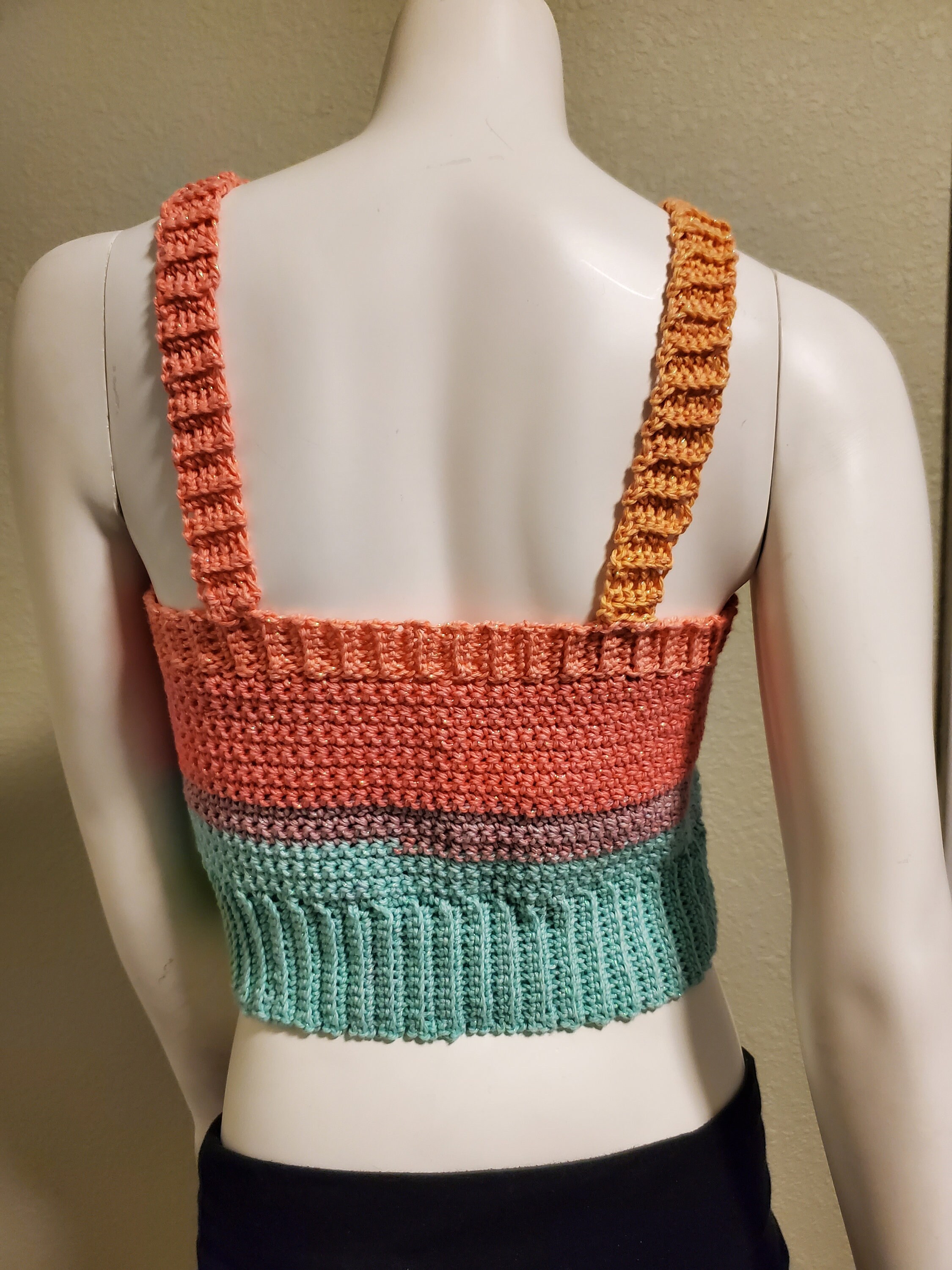 Pastel Color Block Halter Top - Etsy