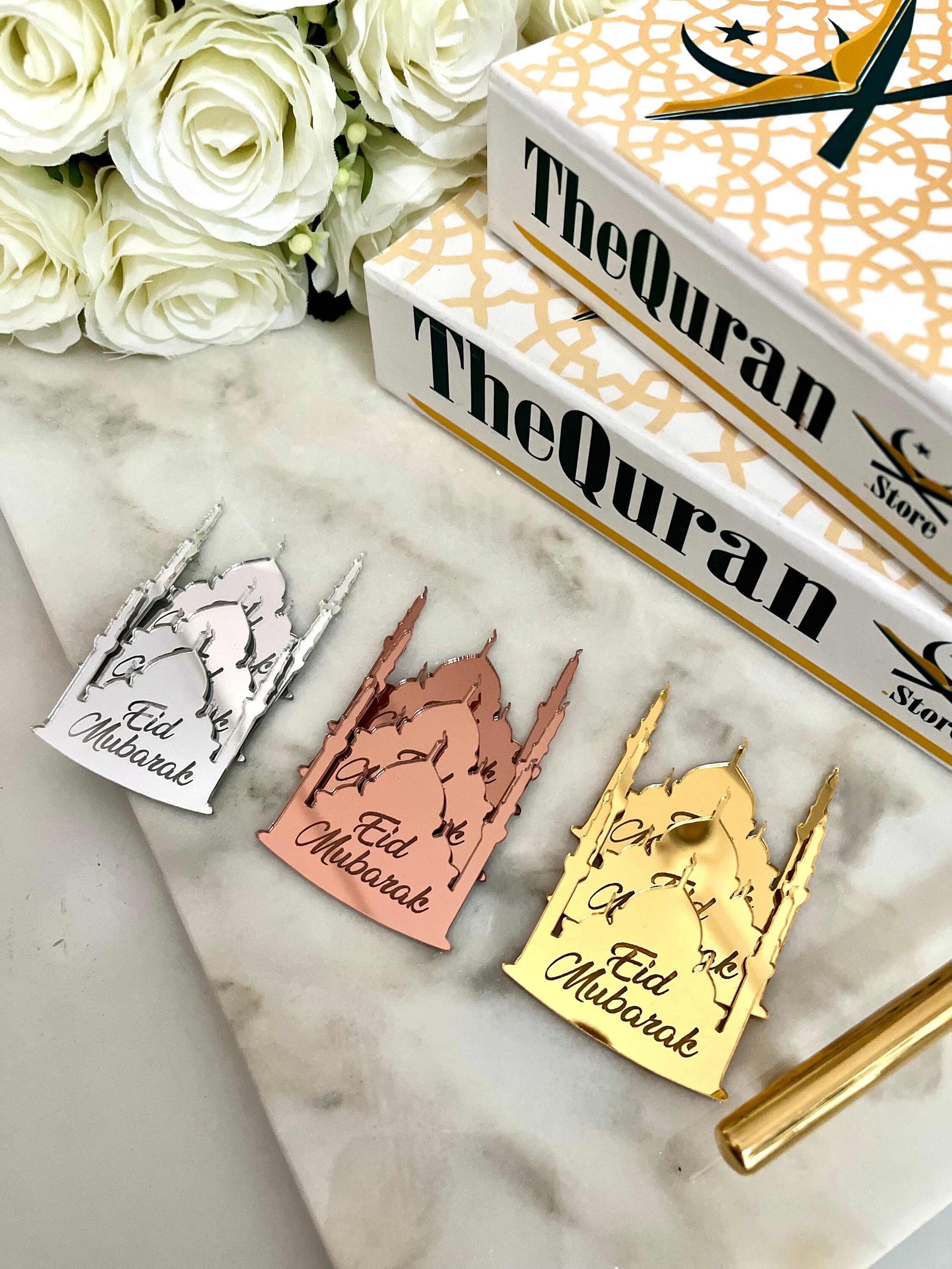 Eid Mubarak Tag Bundle, Ramadan Mubarak Favors Mirror Tag, Mosque Tag ...