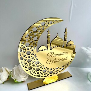 Ramadan Table Stand, Ramadan Mubarak Sign, Ramadan Crescent Sign ...