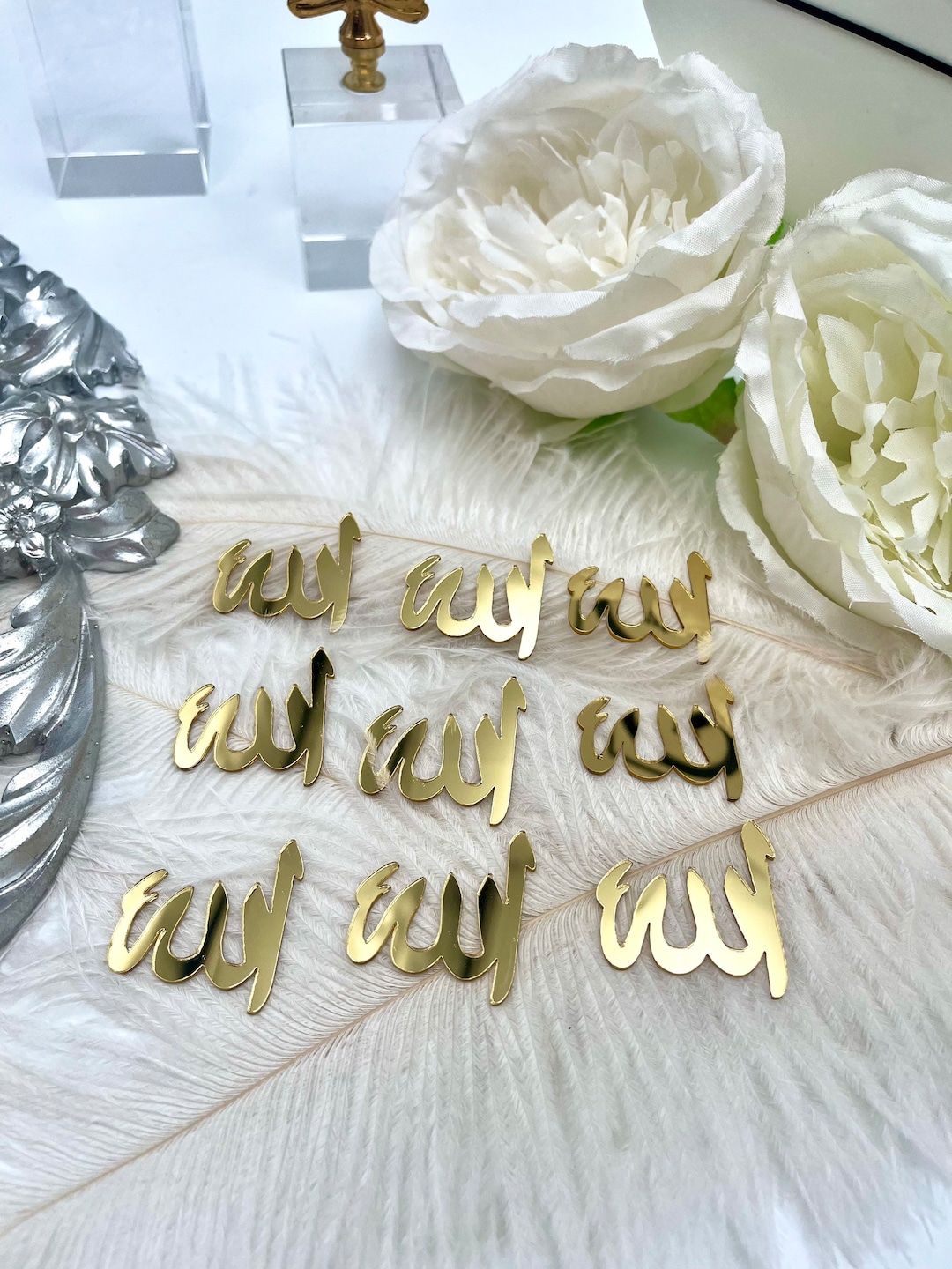Allah Sign Tag Bundle, Allah Acrylic Mirror Tag Sticker, Allah Label ...