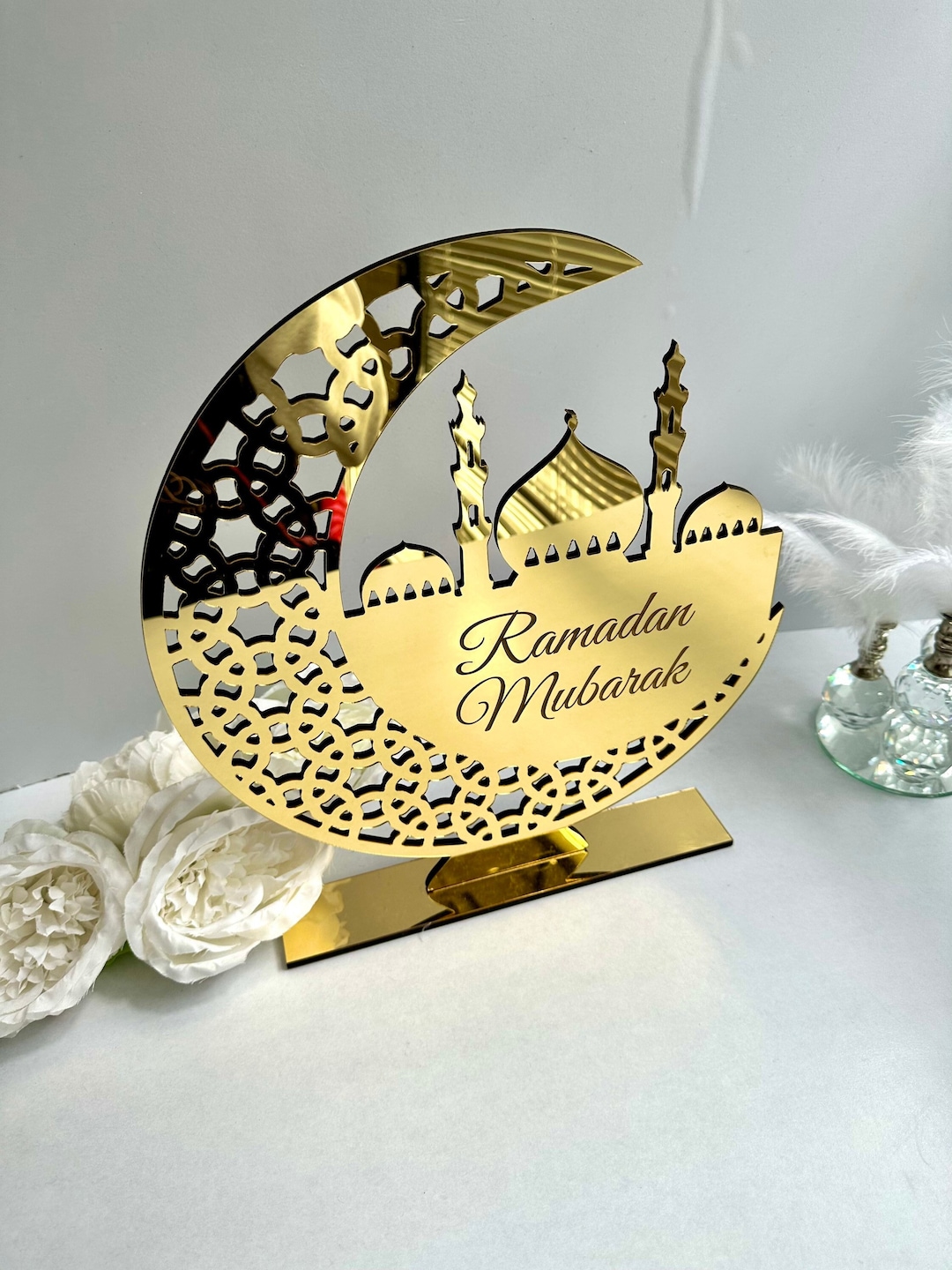 Ramadan Table Stand, Ramadan Mubarak Sign, Ramadan Crescent Sign ...